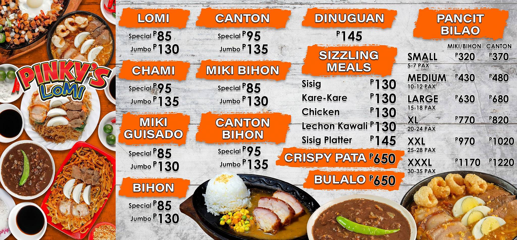 Carta del restaurante Pinky’s Lomi House - Lipa Lipa City, Lipa