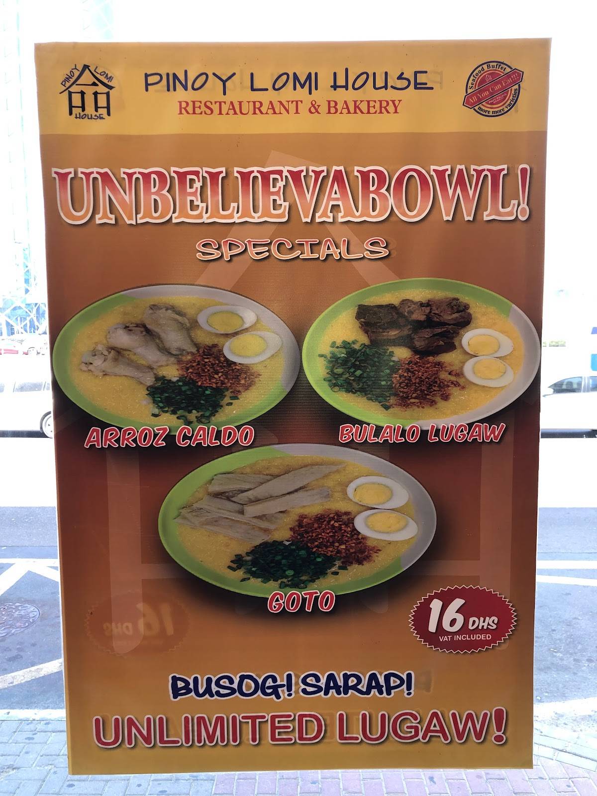 Menu at Pinoy lomi house restaurant, Dubai, 7 2A St