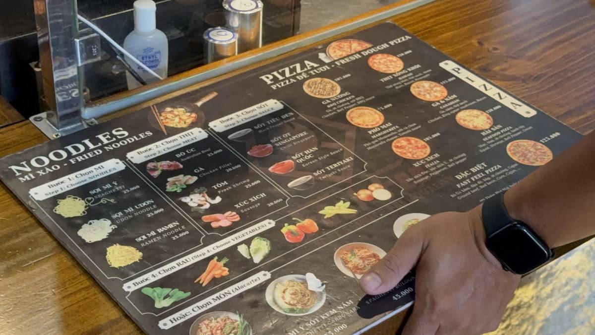 Menu at Pizza Fast Feel restaurant, Ho Chi Minh City