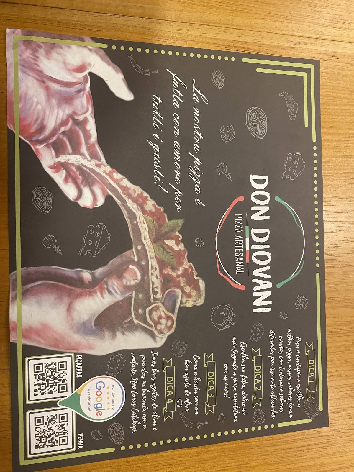 Menu em Pizzaria Don Diovani Penha, Penha