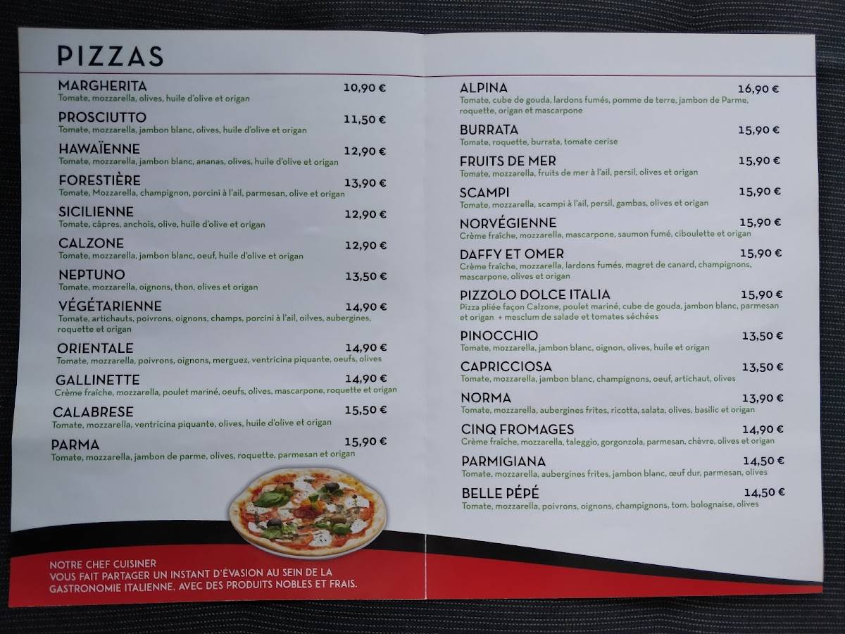 Menu at Restaurant Pizzeria Dolce Italia, Helmsange