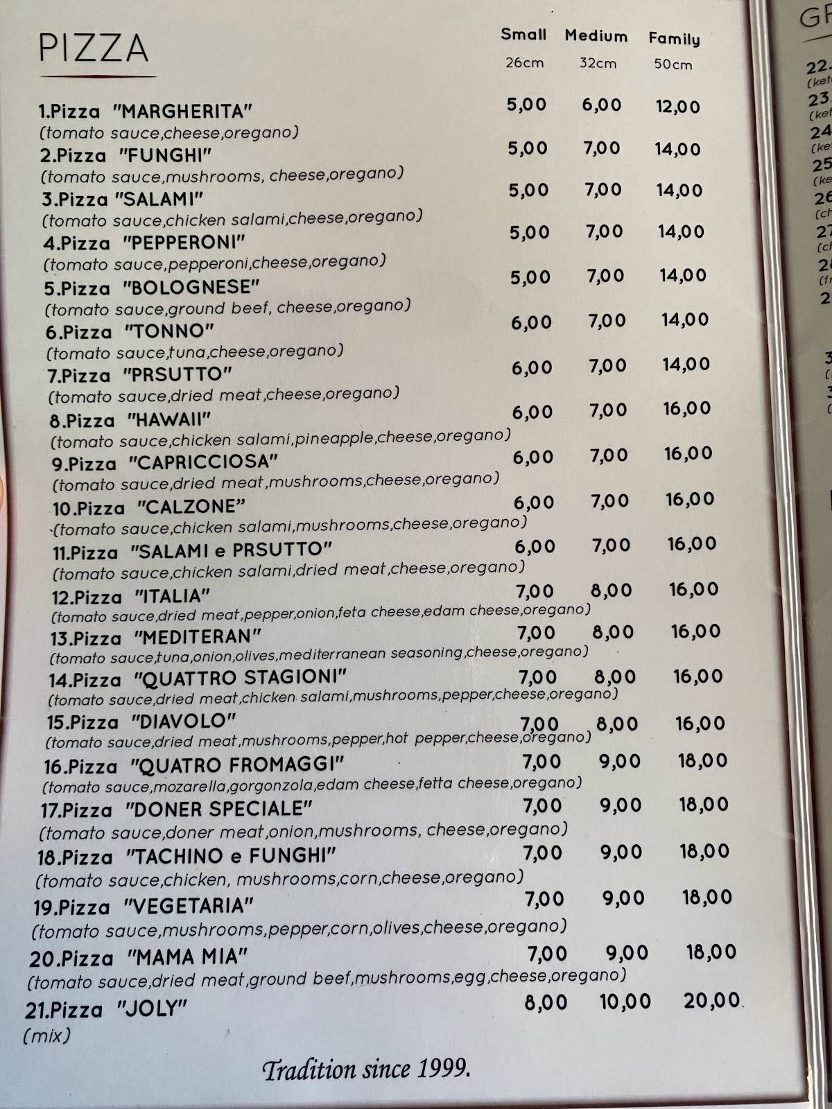 Speisekarte von Mama Mia Ilidža restaurant, Ilidža