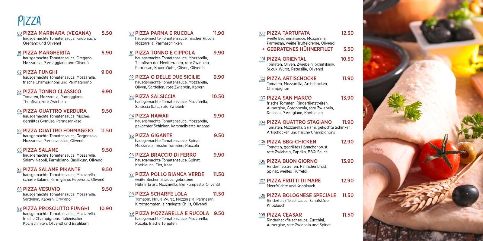 Speisekarte von Pizzi Cato restaurant, Sankt Augustin