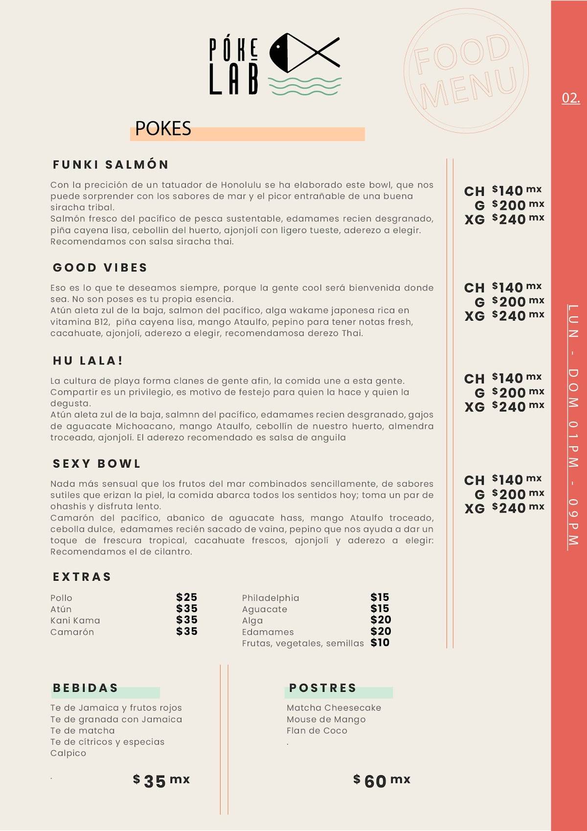 Menu at Poke lab pub & bar, Guadalajara