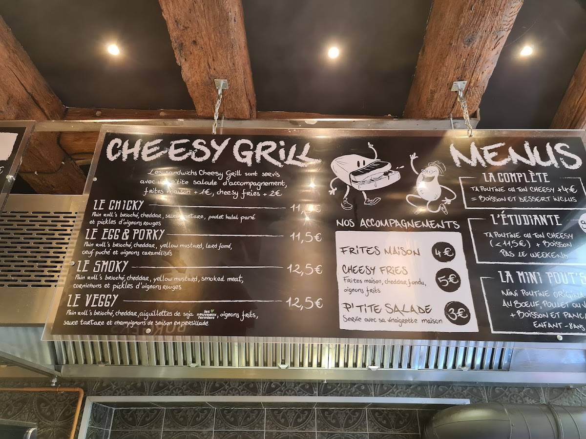 Menu au Pout's Corner - Poutine & Grill cheese restaurant, Lyon
