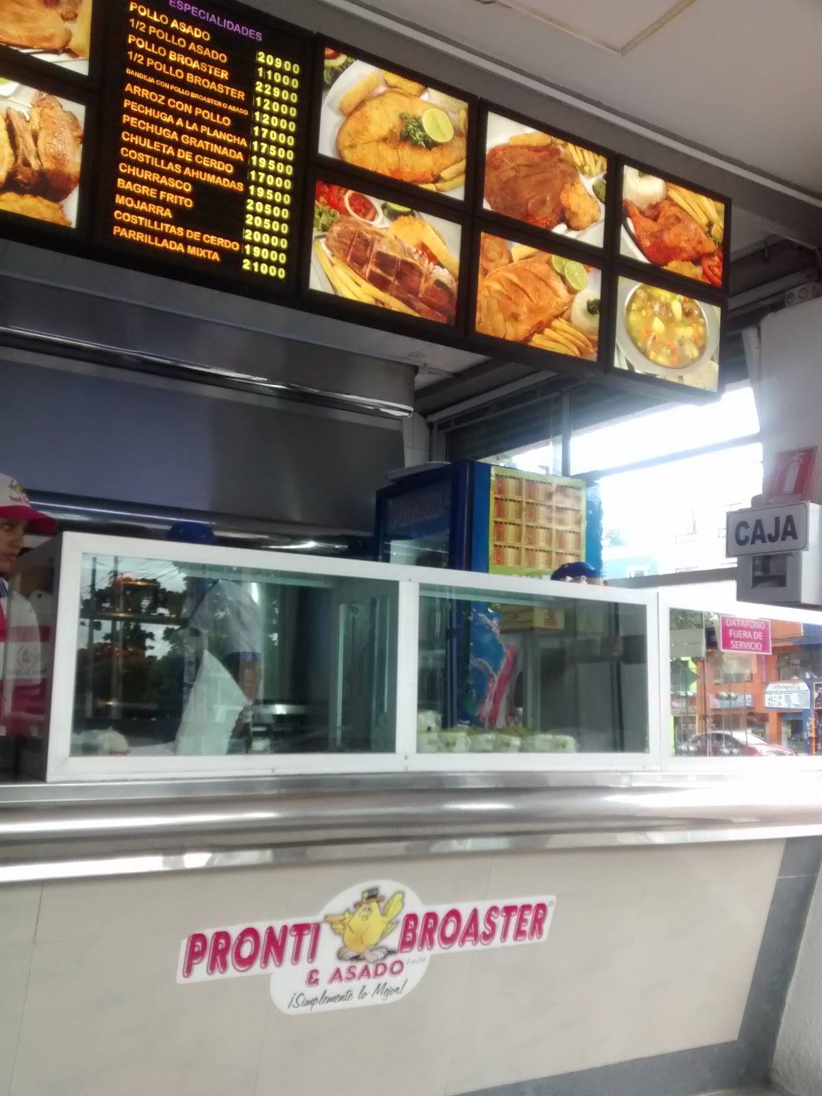 Carta del restaurante Pronti Broaster 7 del agosto, Bogotá