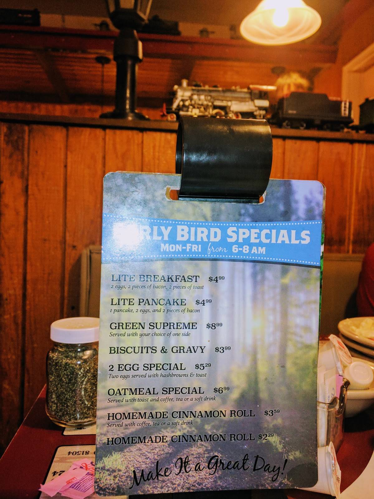 Menu at Pufferbelly Station Restaurant, Grand Junction