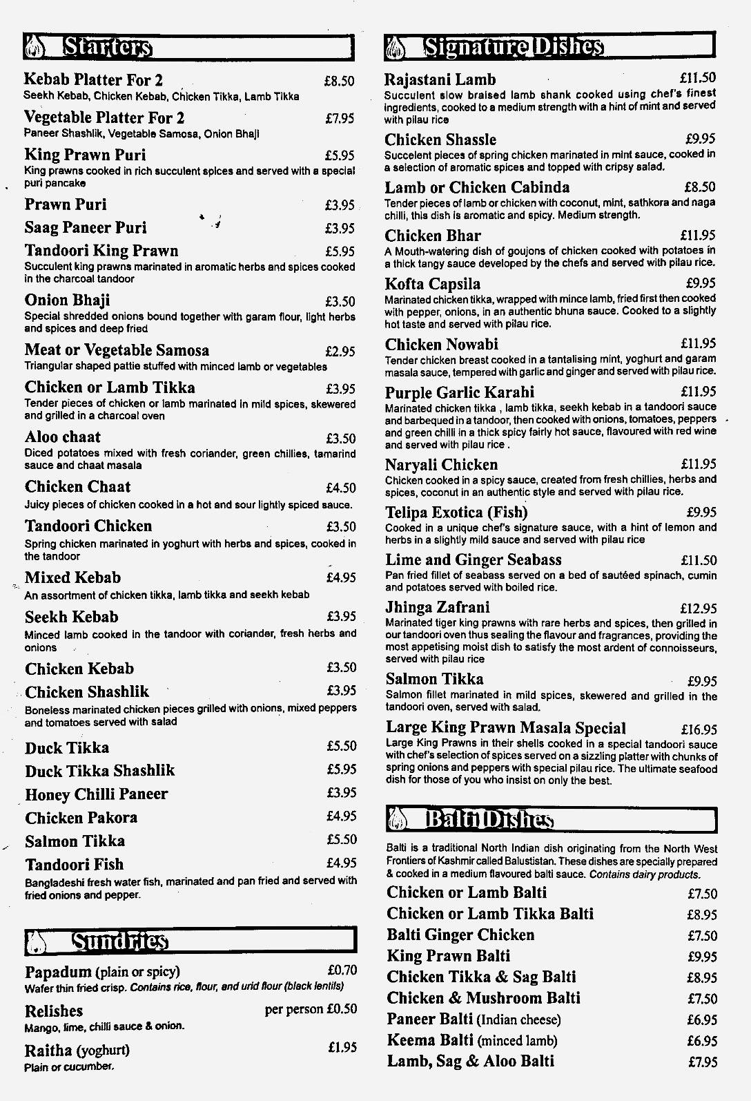 Menu at Purple Garlic restaurant, Melton Mowbray