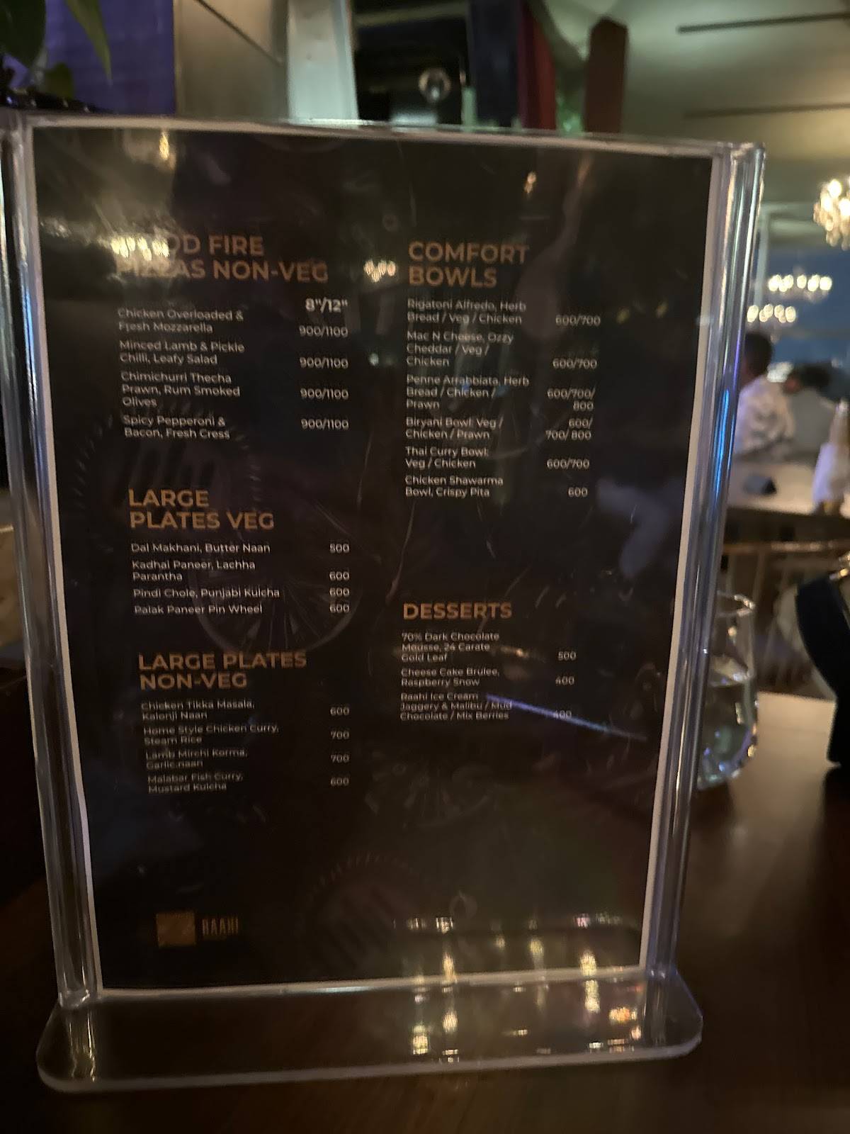 Menu at Raahi Neo Kitchen & Bar, Bengaluru