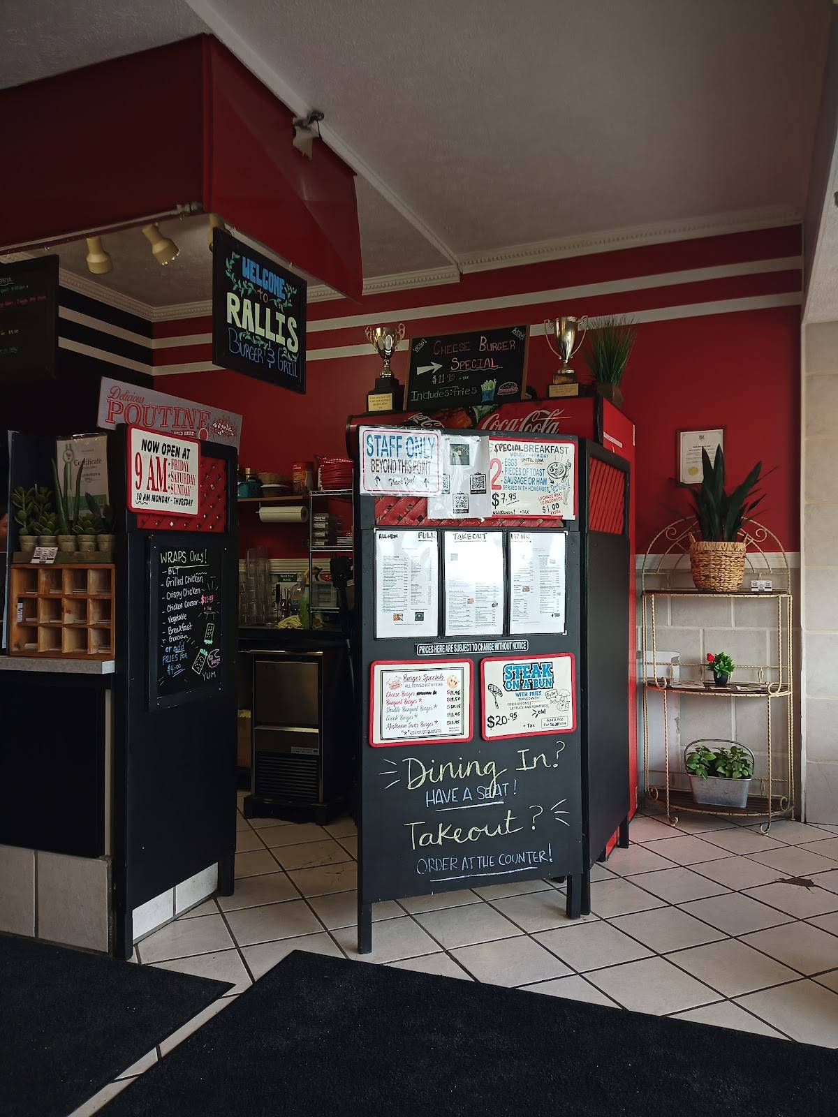 Menu at Rallis Burger & Grill restaurant, Acton