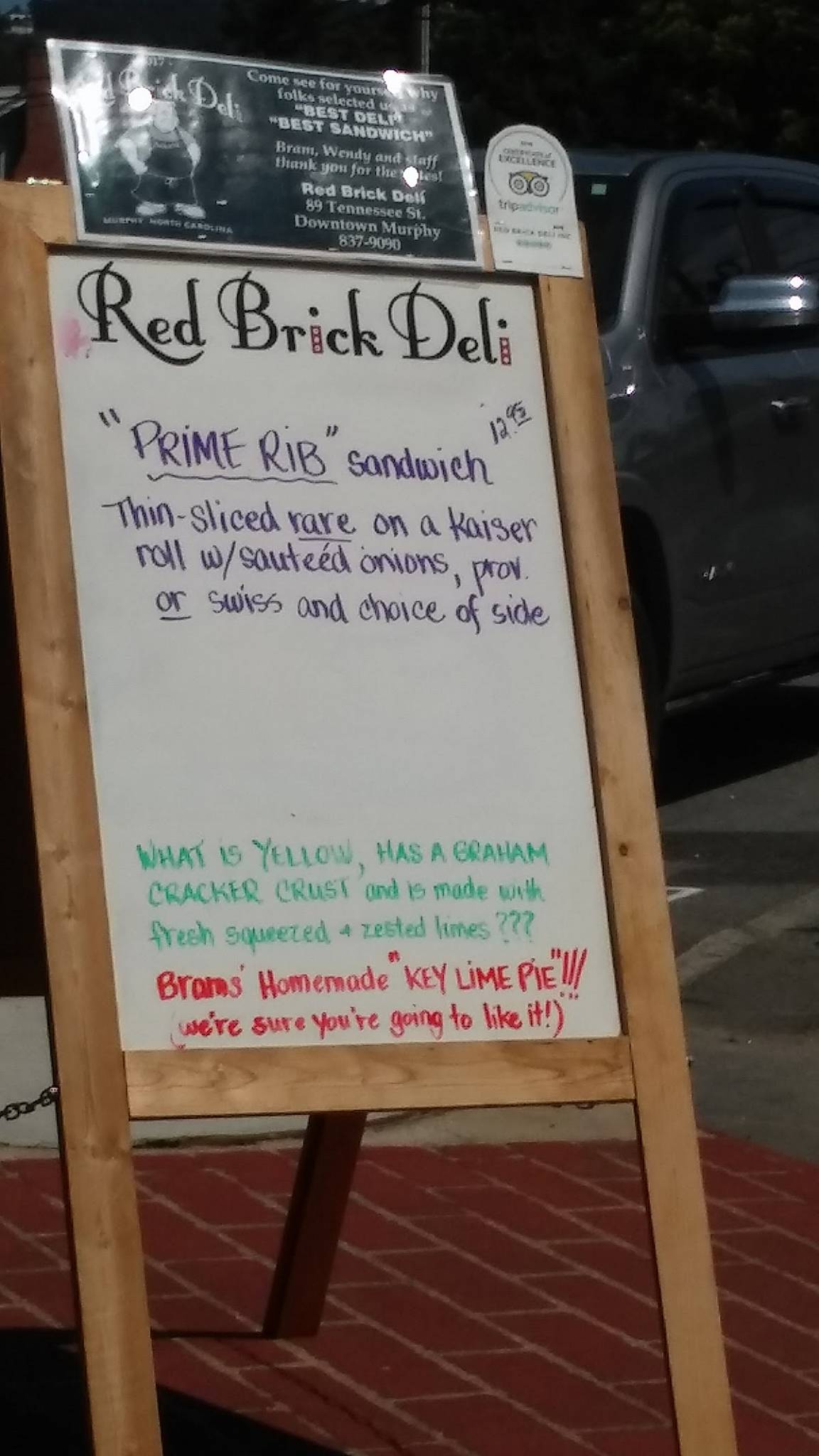 Menu at Red Brick Deli restaurant, Murphy