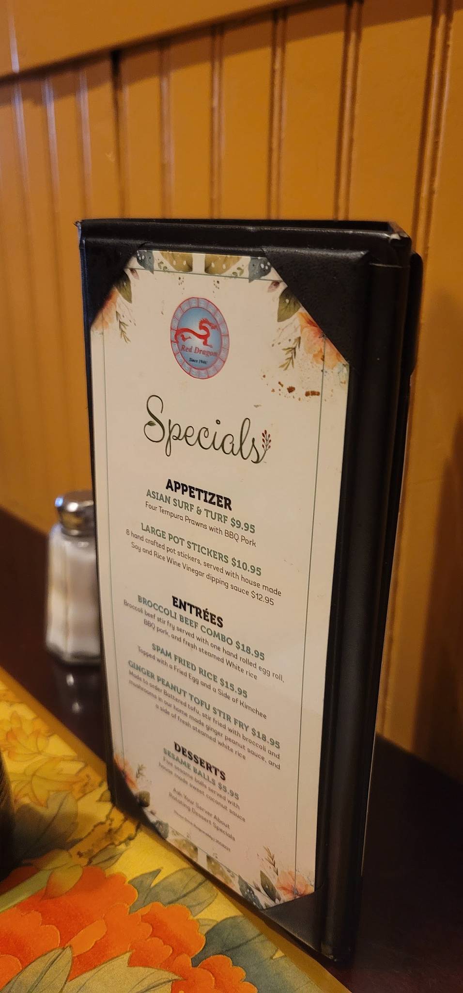 Menu at Red Dragon Northside restaurant, Spokane, E Diamond Ave