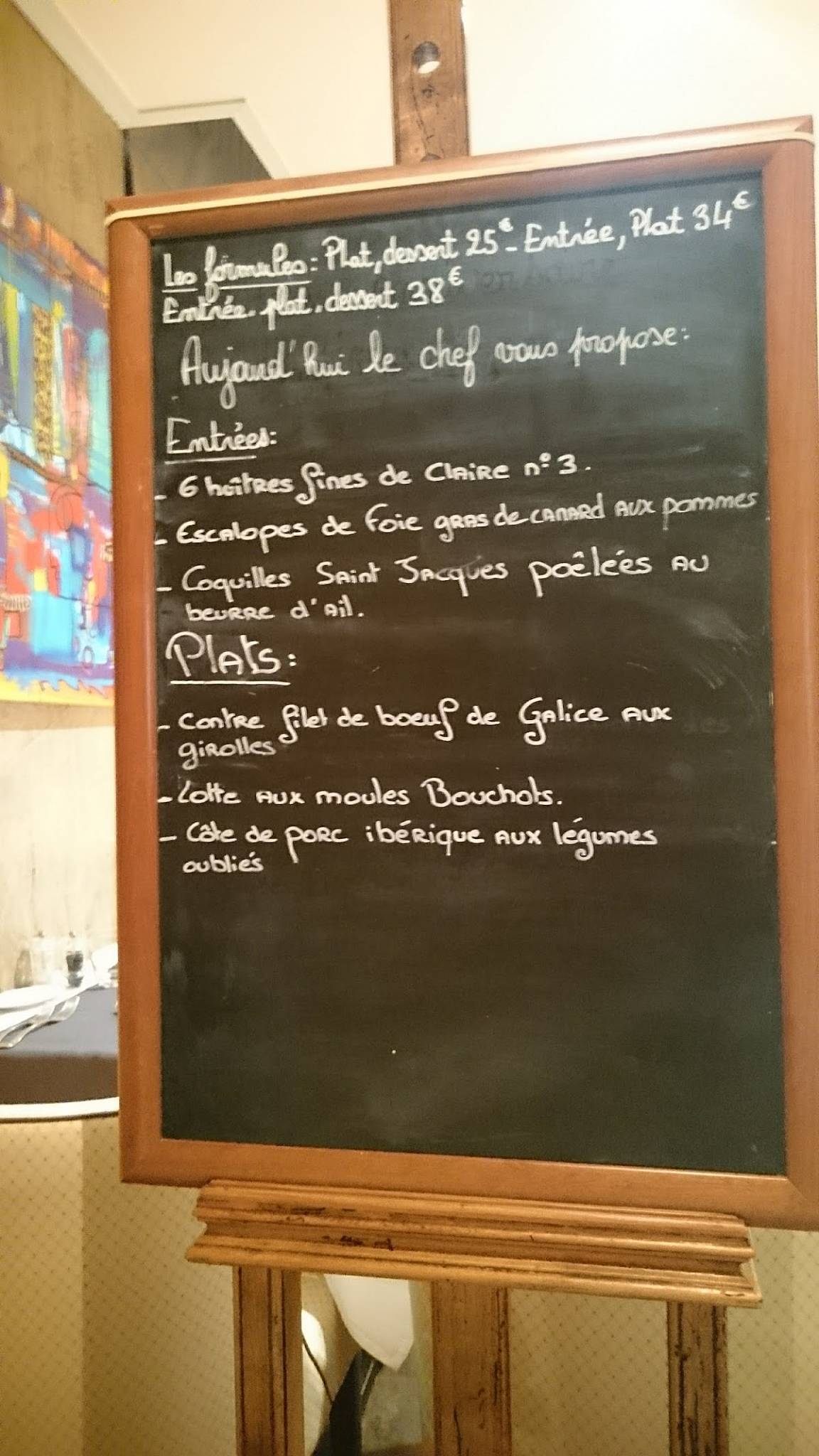 Menu au Restaurant Un Moment chez Bacchus, Maubeuge