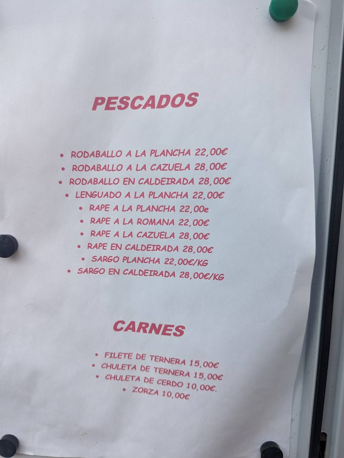 Carta de Restaurante La Marina, O Porto de Bares, Calle marina de guerra