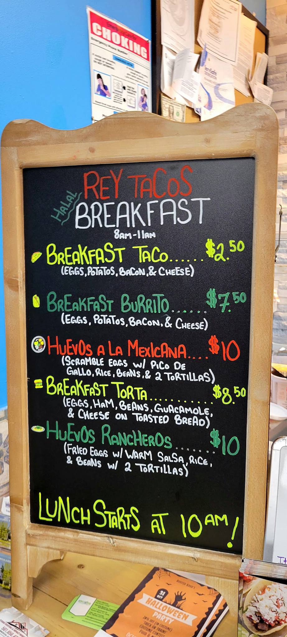 Menu at Rey Tacos restaurant, Lantana
