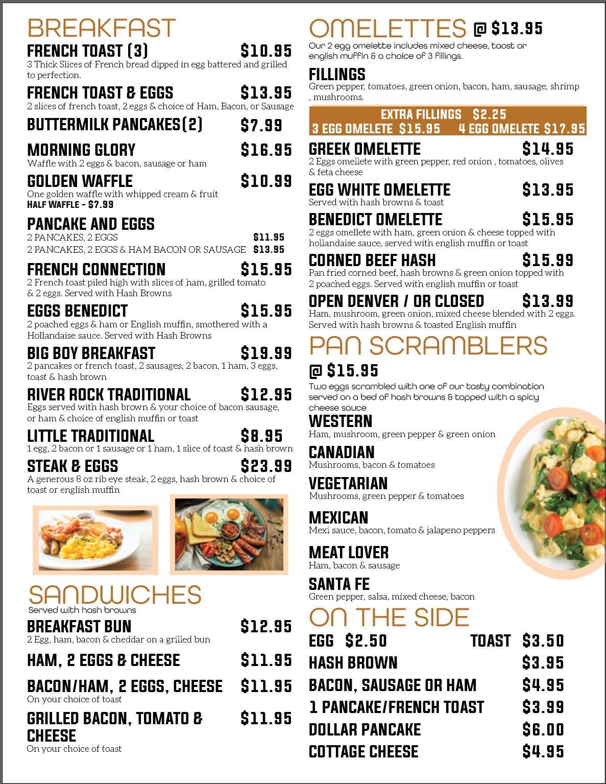 Menu at River Rock Grill restaurant, Drayton Valley