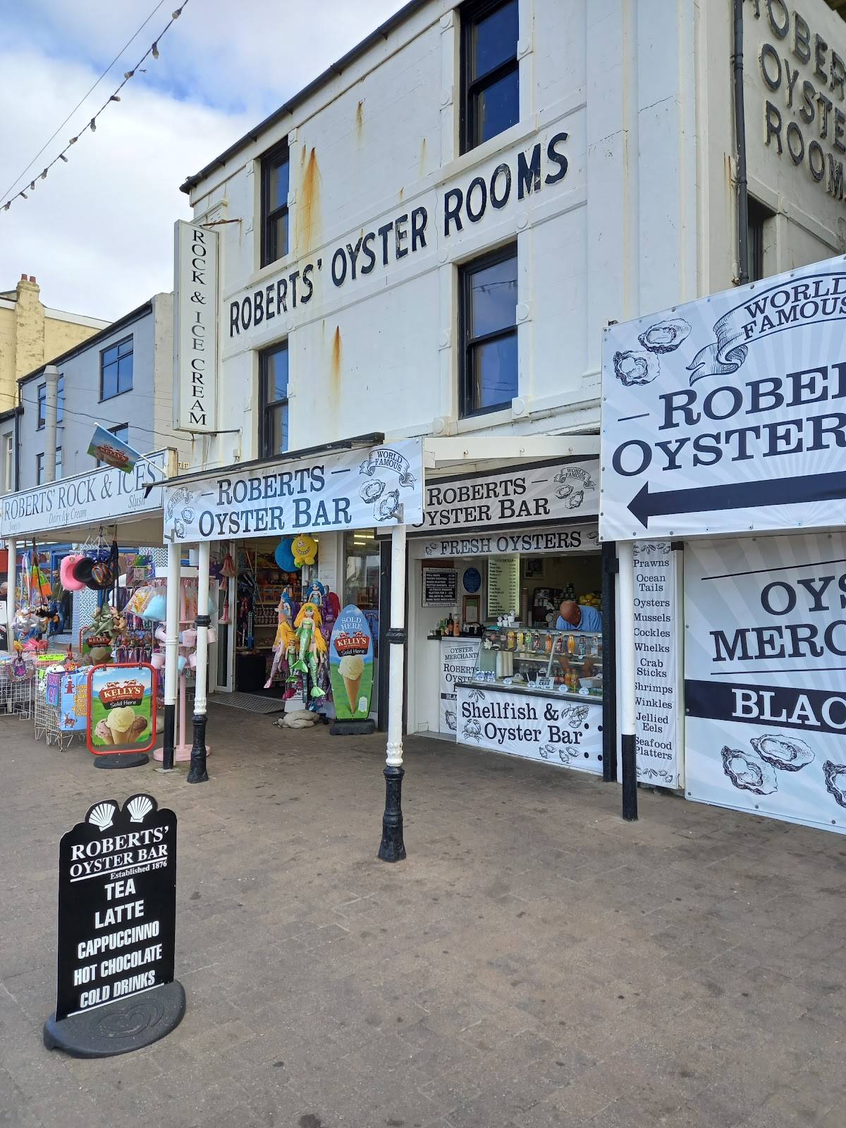 Menu at Roberts' Oyster Bar, Blackpool