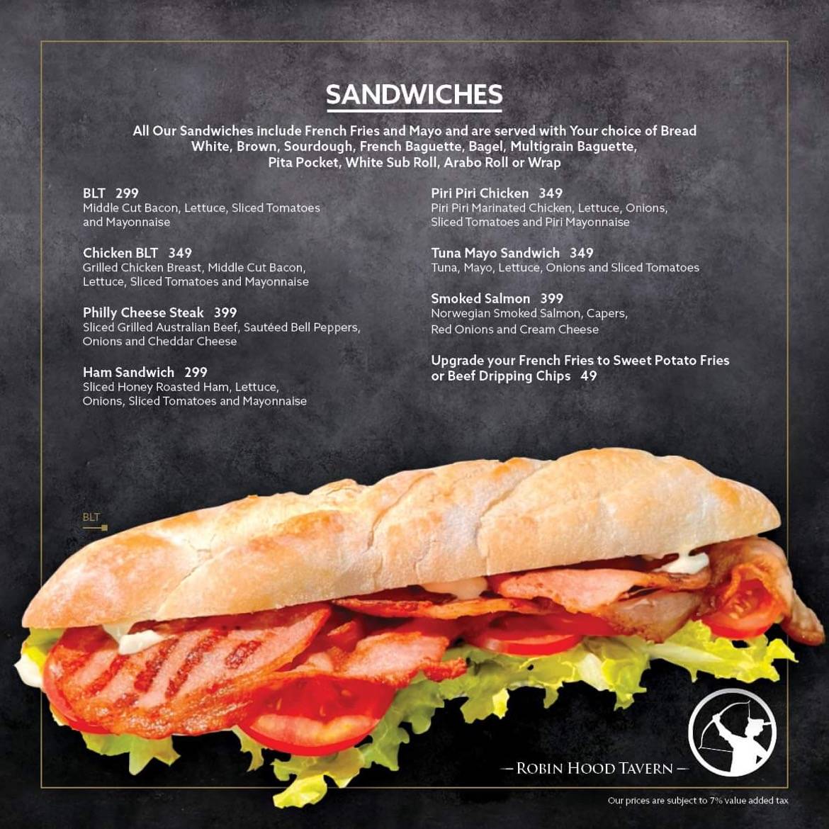 Menu at Robin Hood Tavern restaurant, Pattaya City, The Avenue Shopping ...