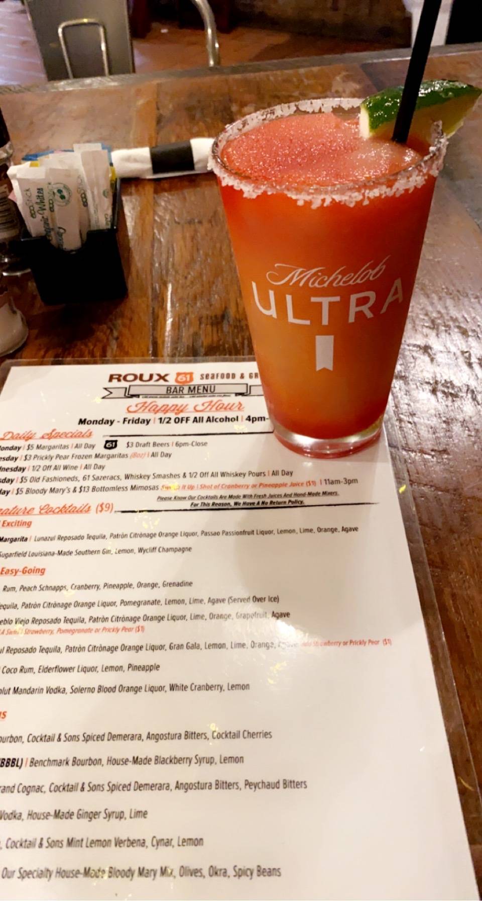 Menu at Roux 61 Seafood & Grill restaurant, Baton Rouge