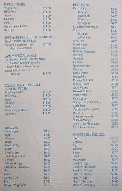 Menu at Ruby Takeaways 5X Roads Hamilton restaurant, Hamilton