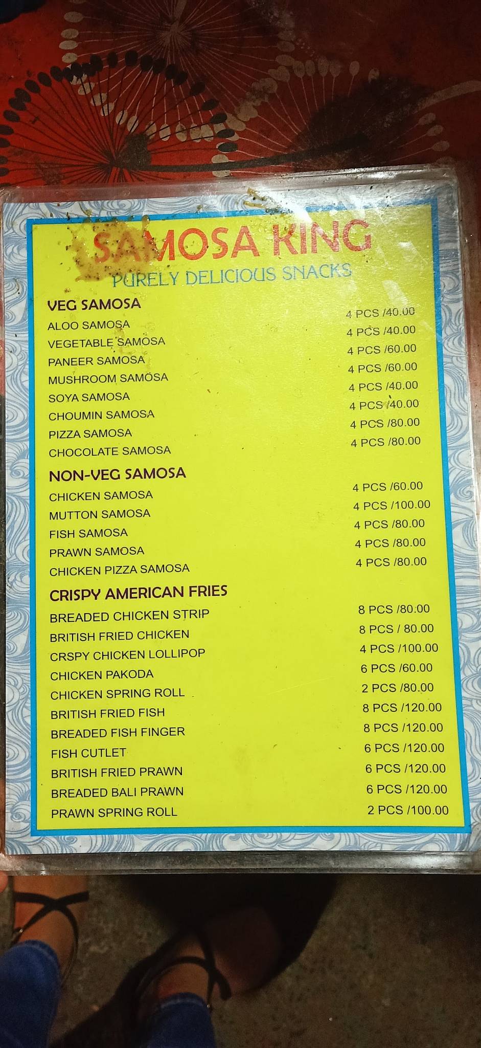 Menu at SAMOSA KING, Bhubaneswar, Sachivalaya Marg