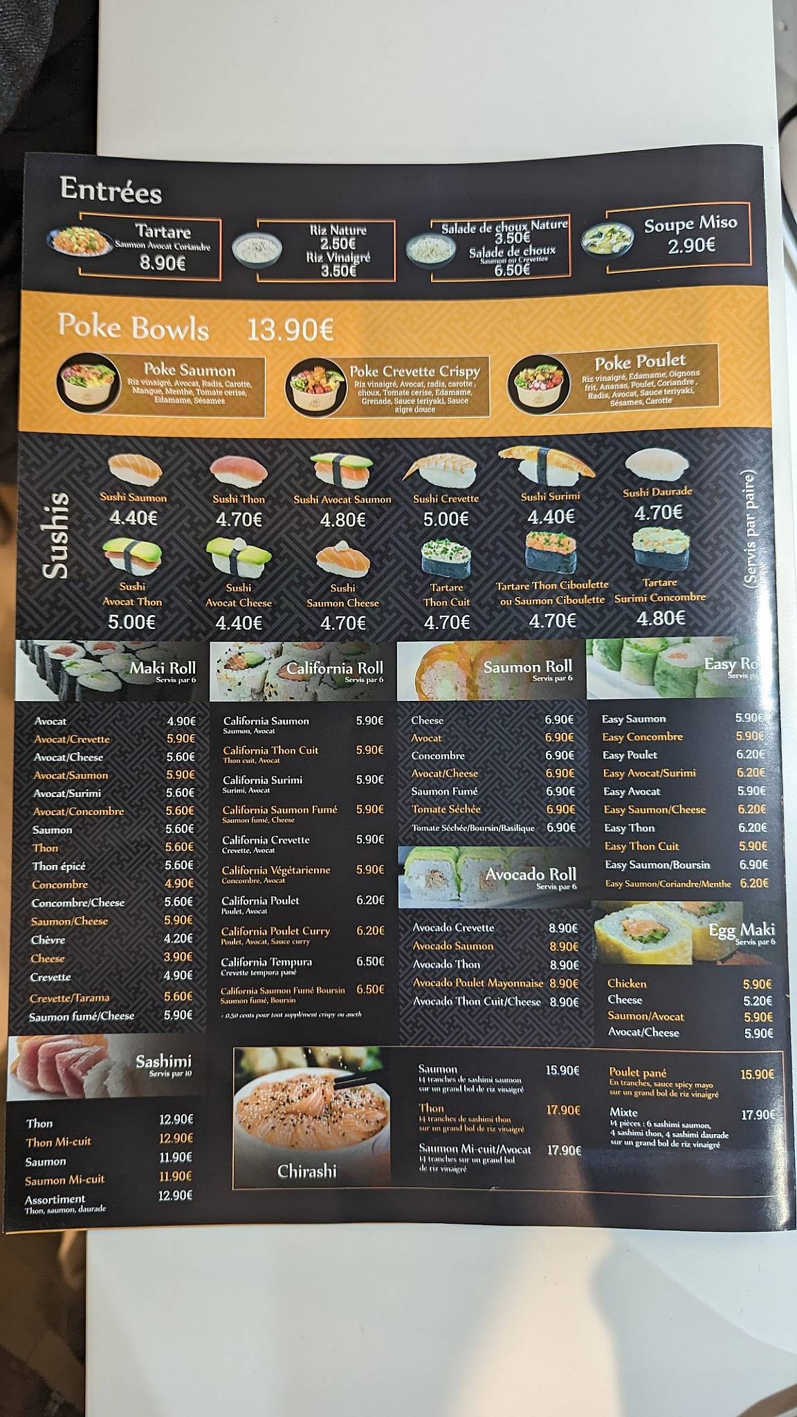 Menu at SUSHI WAN PAVILLONS SOUS BOIS restaurant, Les Pavillons-sous-Bois