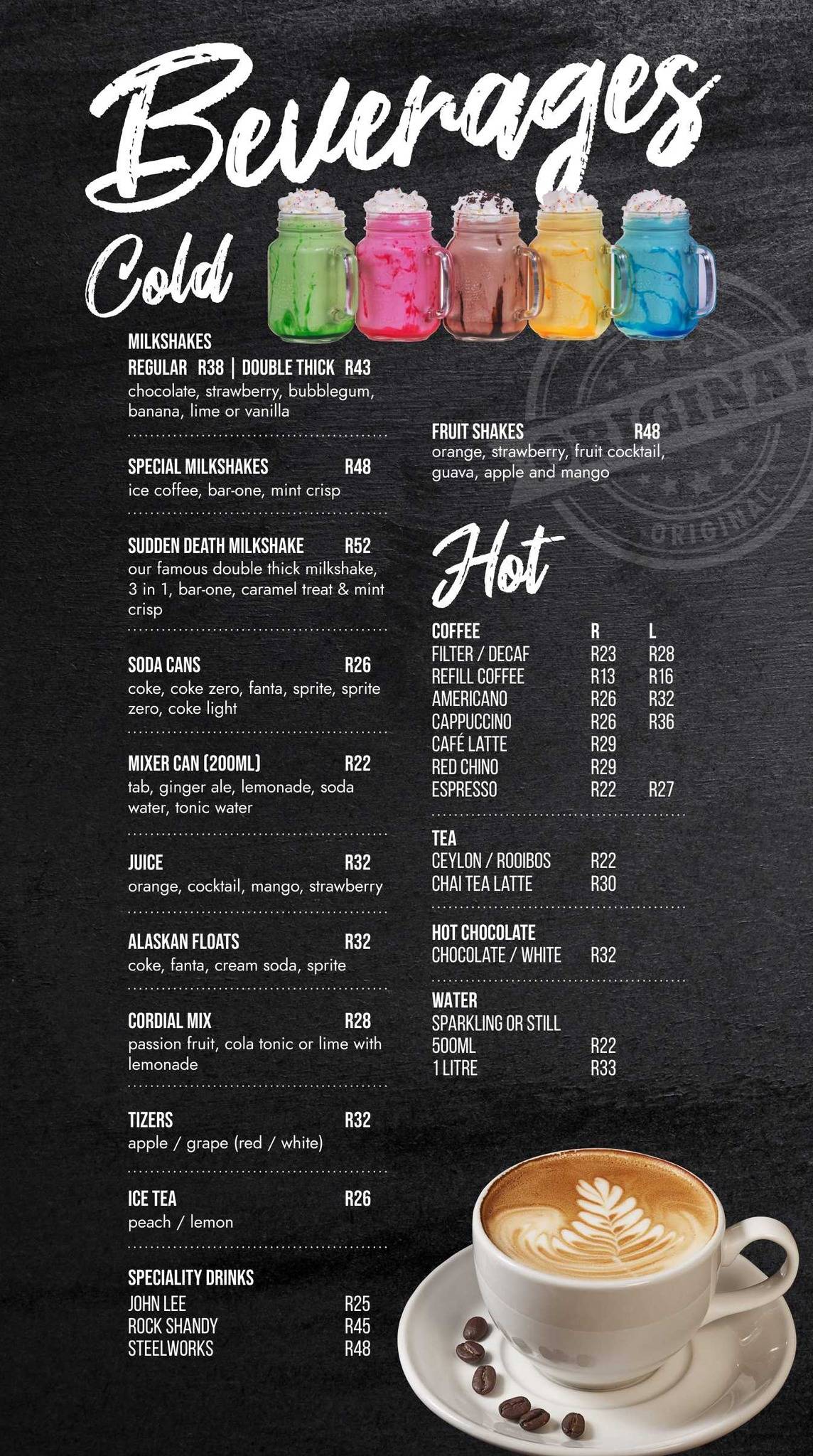 Menu at Saddles Steak Ranch Bottelary restaurant, Cape Town