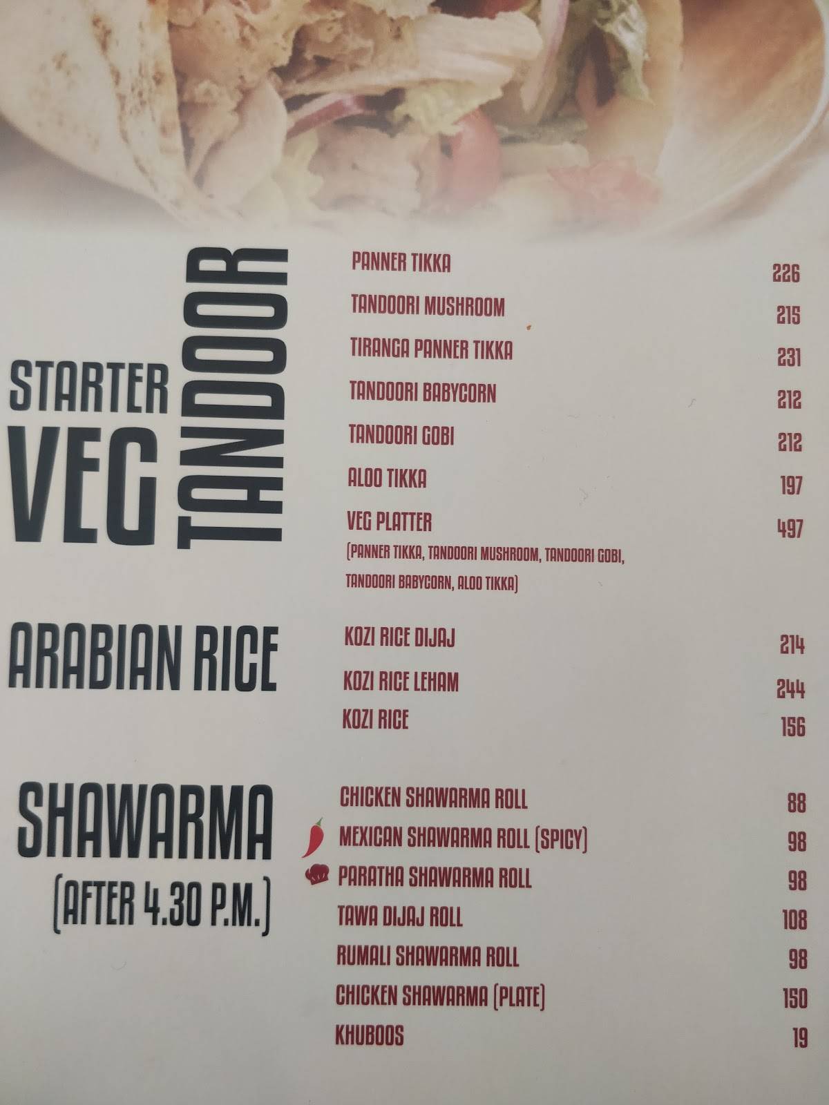 Menu at Samco Restaurant Velachery, Chennai, New No. 33