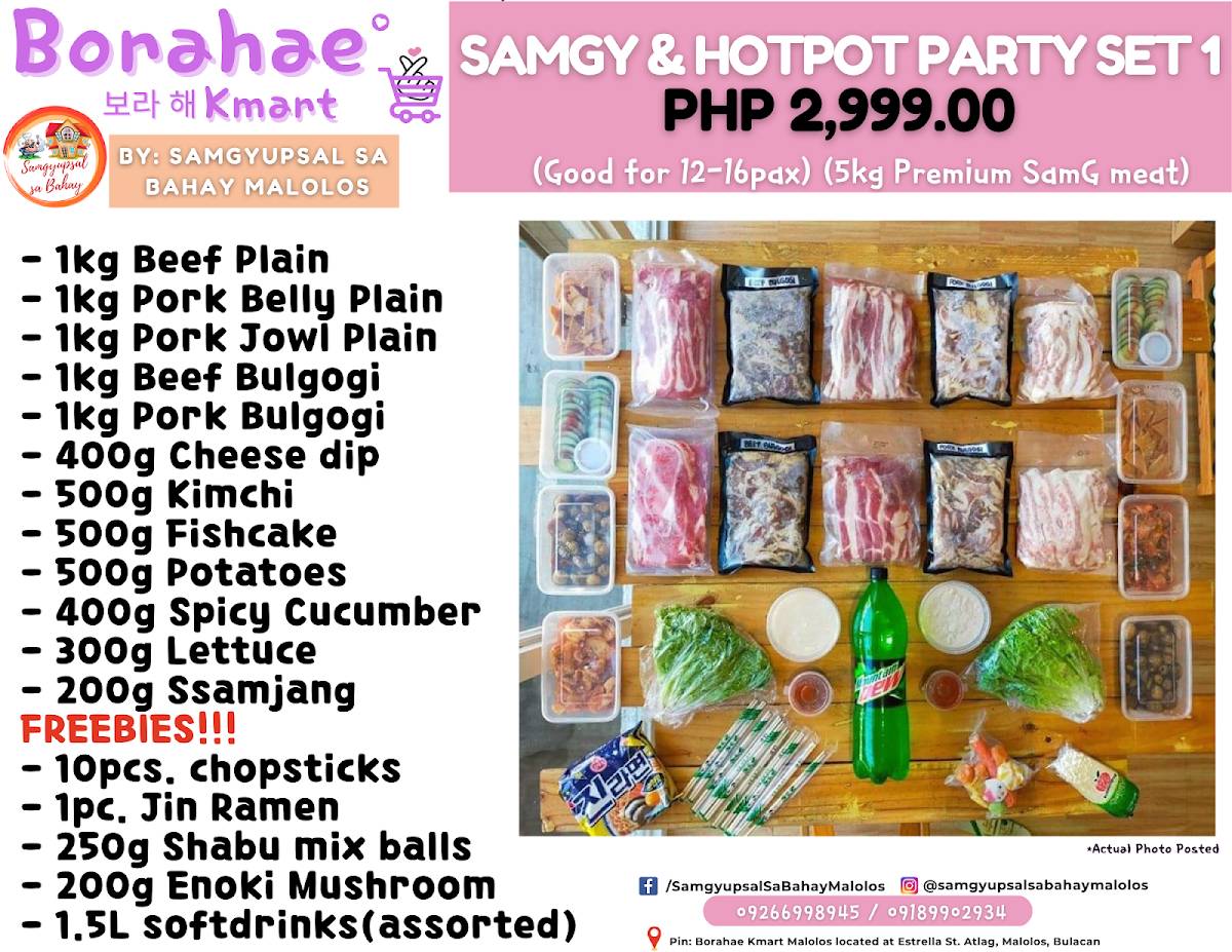 Carta del restaurante Borahae Kmart Atlag - Samgyupsal Sa Bahay Malolos ...