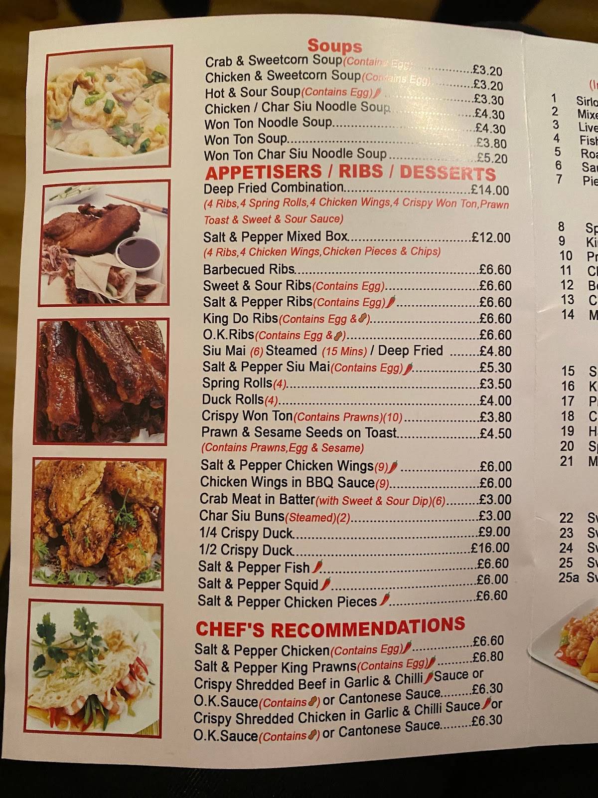 Menu at Sam's restaurant, Liverpool, 57 Lower Breck Rd