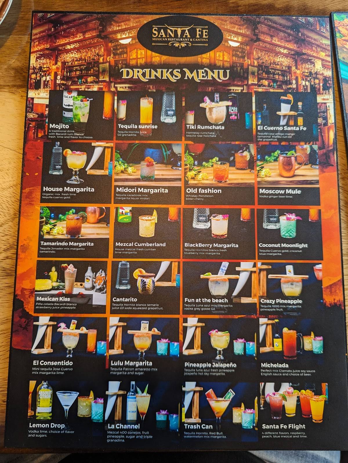 Menu at Santa Fe Mexican Restaurant & Cantina, Wilsonville