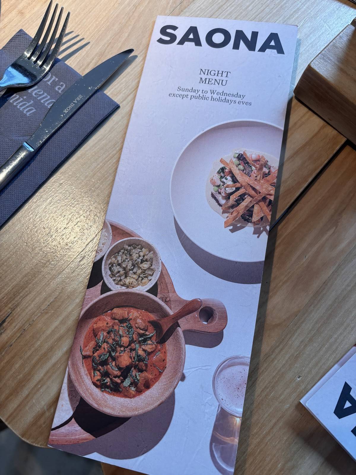 Carta del restaurante Saona Alicante, Alicante