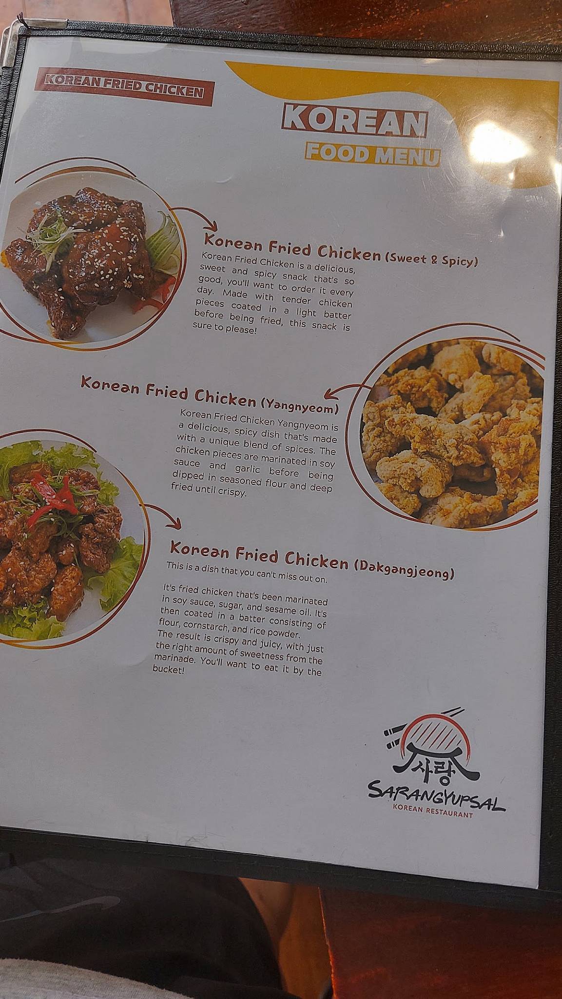 Menu at Sarang K-Town by Sarangyupsal restaurant, Dipolog City