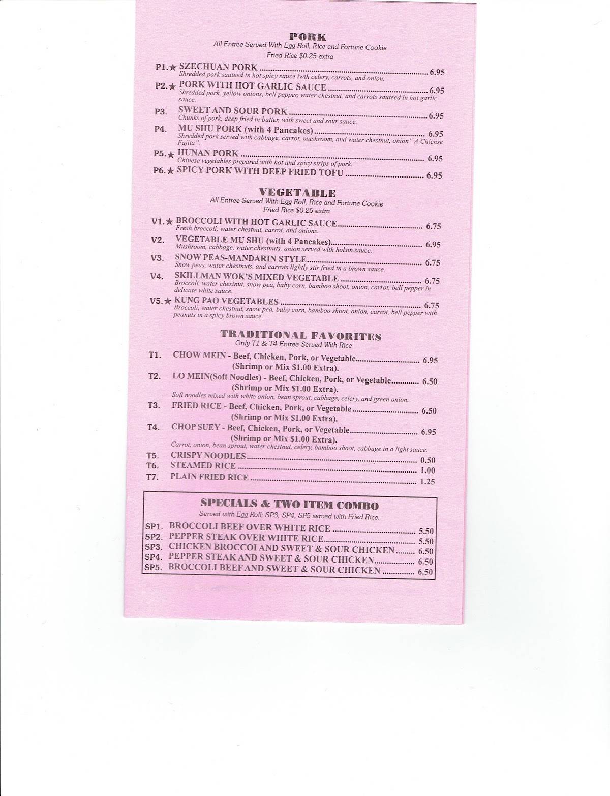 Menu at Skillman Wok of West Fort Worth restaurant, Fort Worth, Camp ...