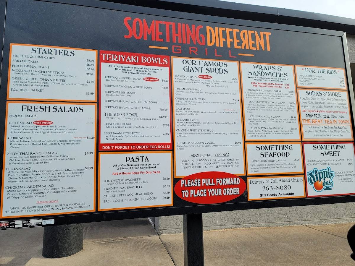 Menu at Something Different Grill-Clovis restaurant, Clovis, N Prince St