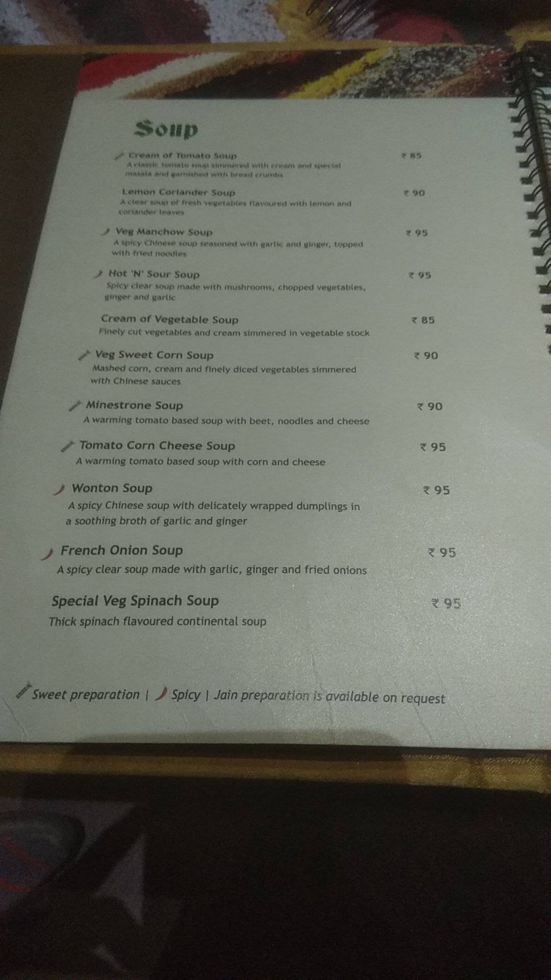Menu at Sovereign Restaurant, Vadodara