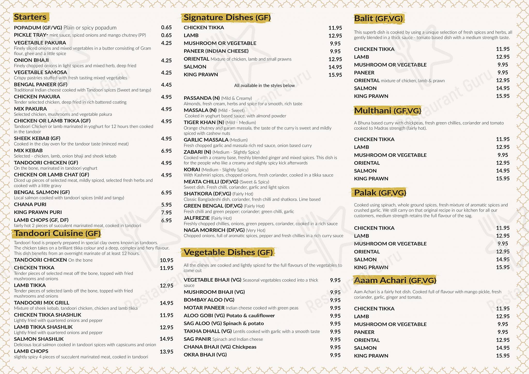 Menu At Spice Tandoori Restaurant Fort William Menu At Spice Tandoori Restaurant Fort William