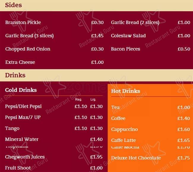 Menu at Spud U Like restaurant, London, 9 Central Business Centre Great ...