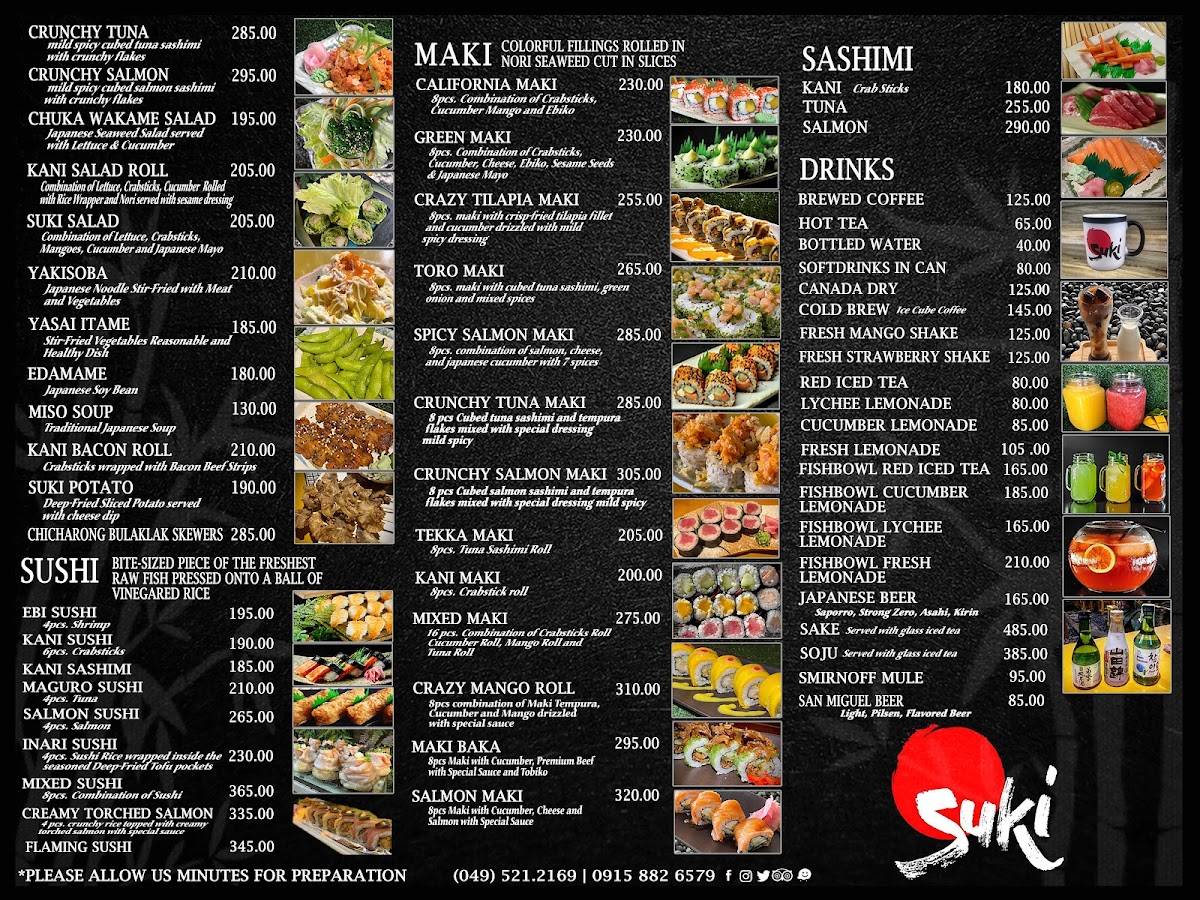 Menu at Suki Restaurant, San Pablo City