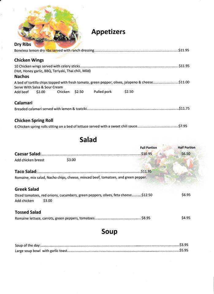 Menu at Sunhouse Family Restaurant, Lacombe