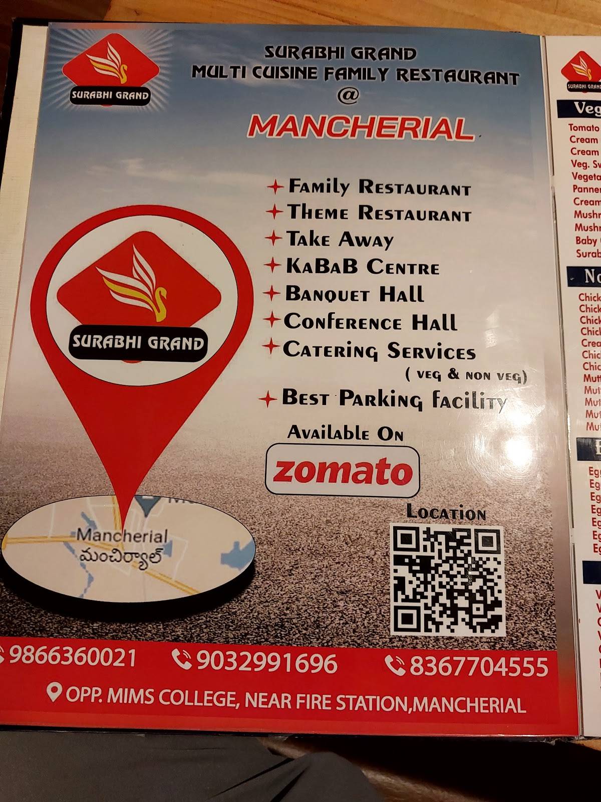 Menu at Surabhi Grand Multi Cuisine Restaurant, Mancherial