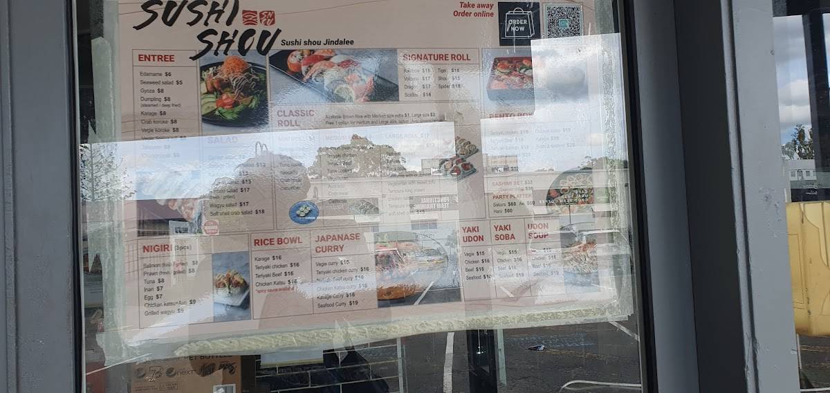 Menu at Sushi Shou Jindalee restaurant, Jindalee
