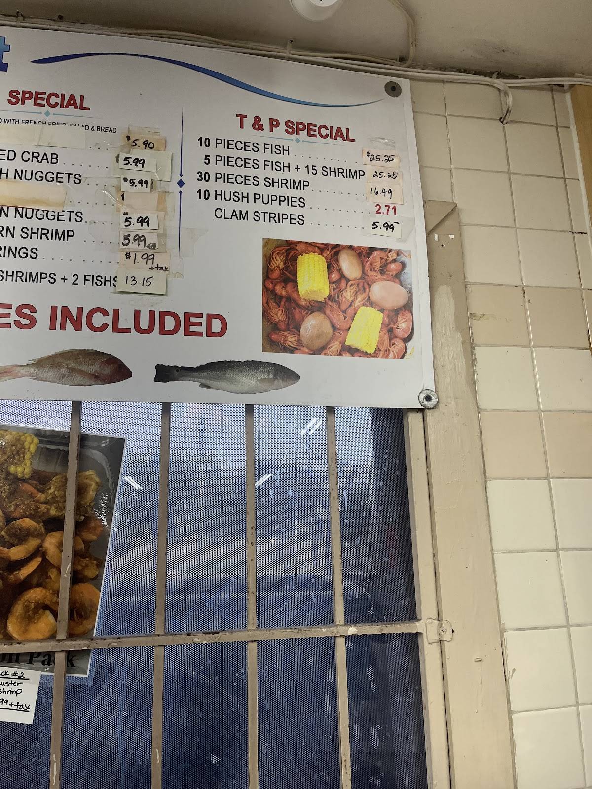 Menu at T.P. Seafood restaurant, Houston
