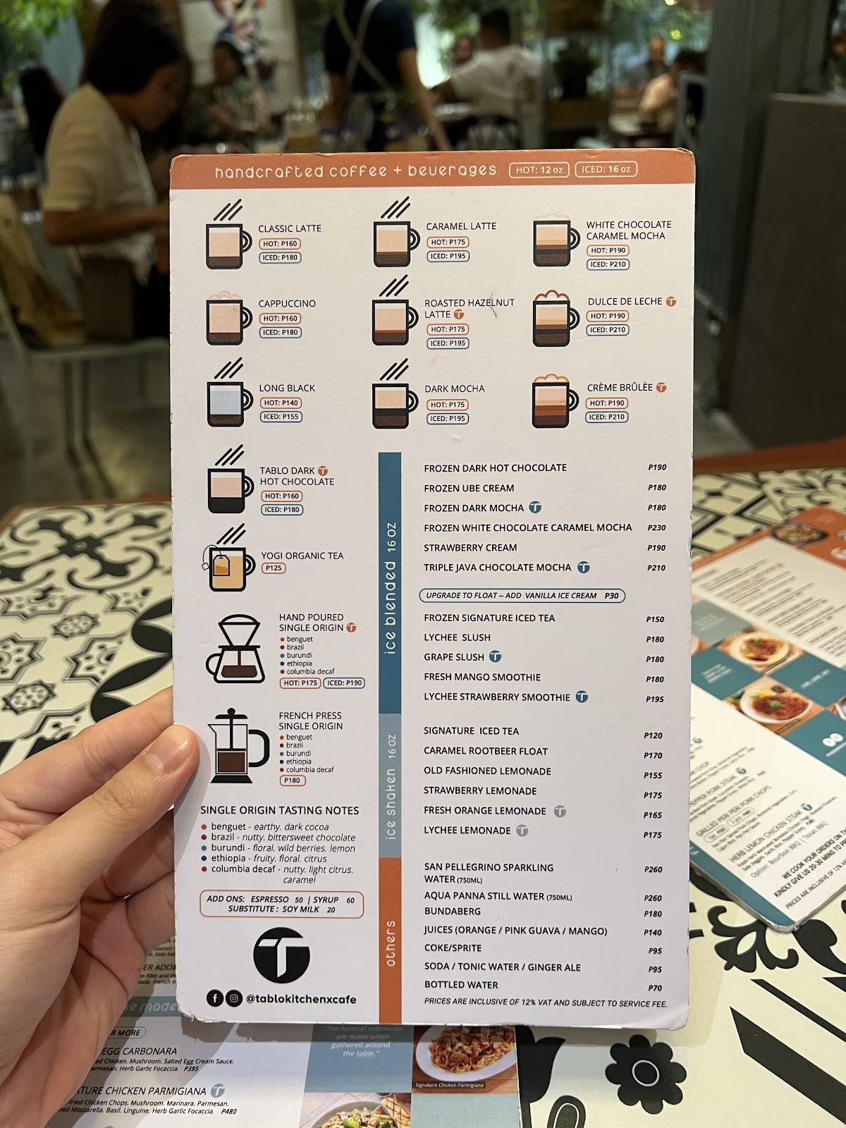 Menu at Tablo Kitchen x Cafe Timog QC, Quezon City