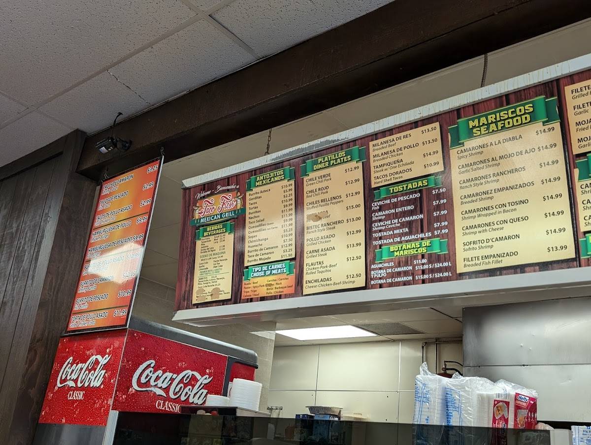 Menu at Taco Fresh Mexican Grill restaurant, Fillmore