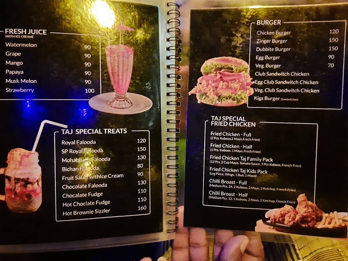 Menu at Taj restaurant, Erode