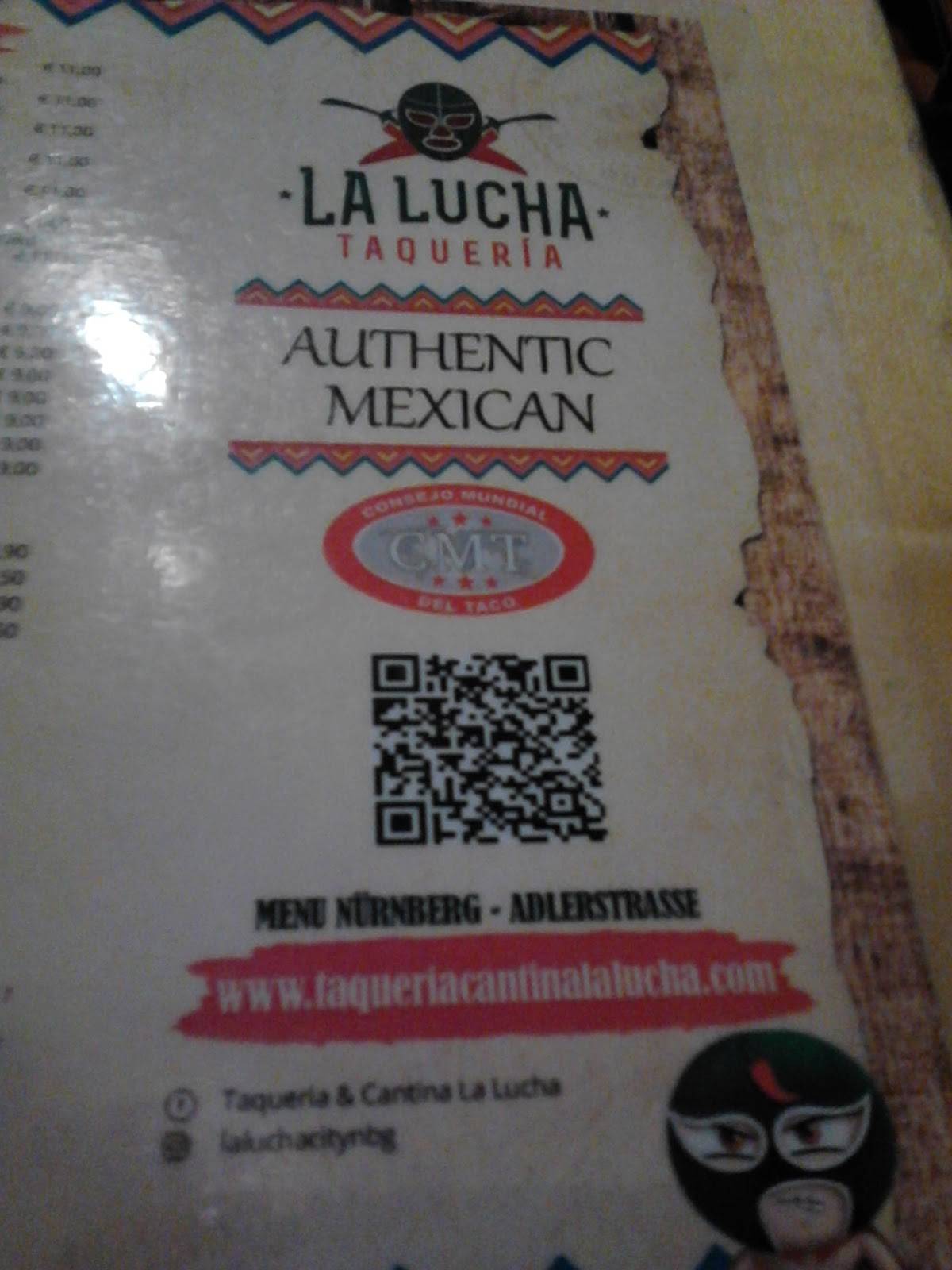 Menu au Taqueria Cantina la Lucha city restaurant, Nuremberg