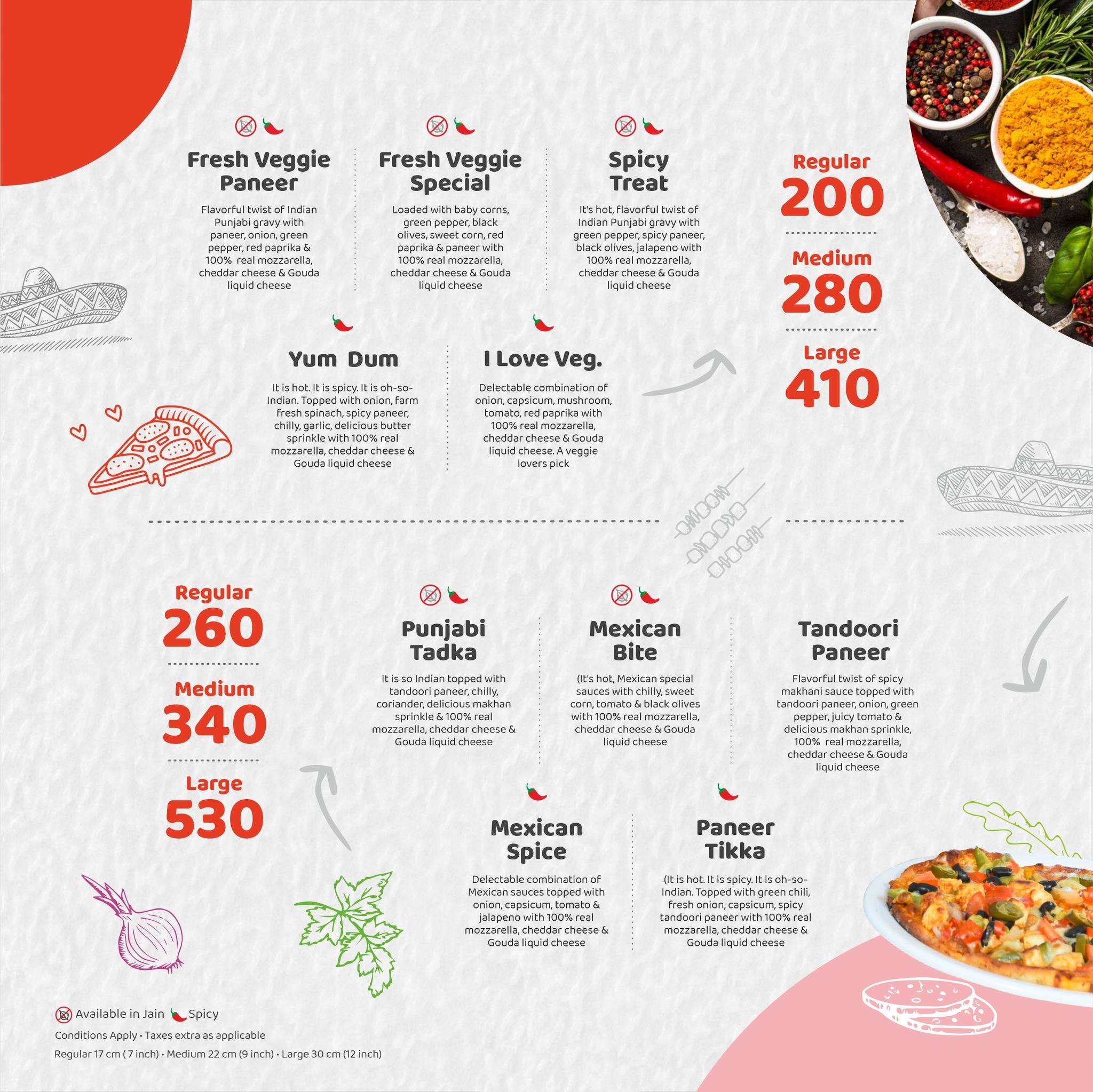 Menu at The D Pizza, Vapi