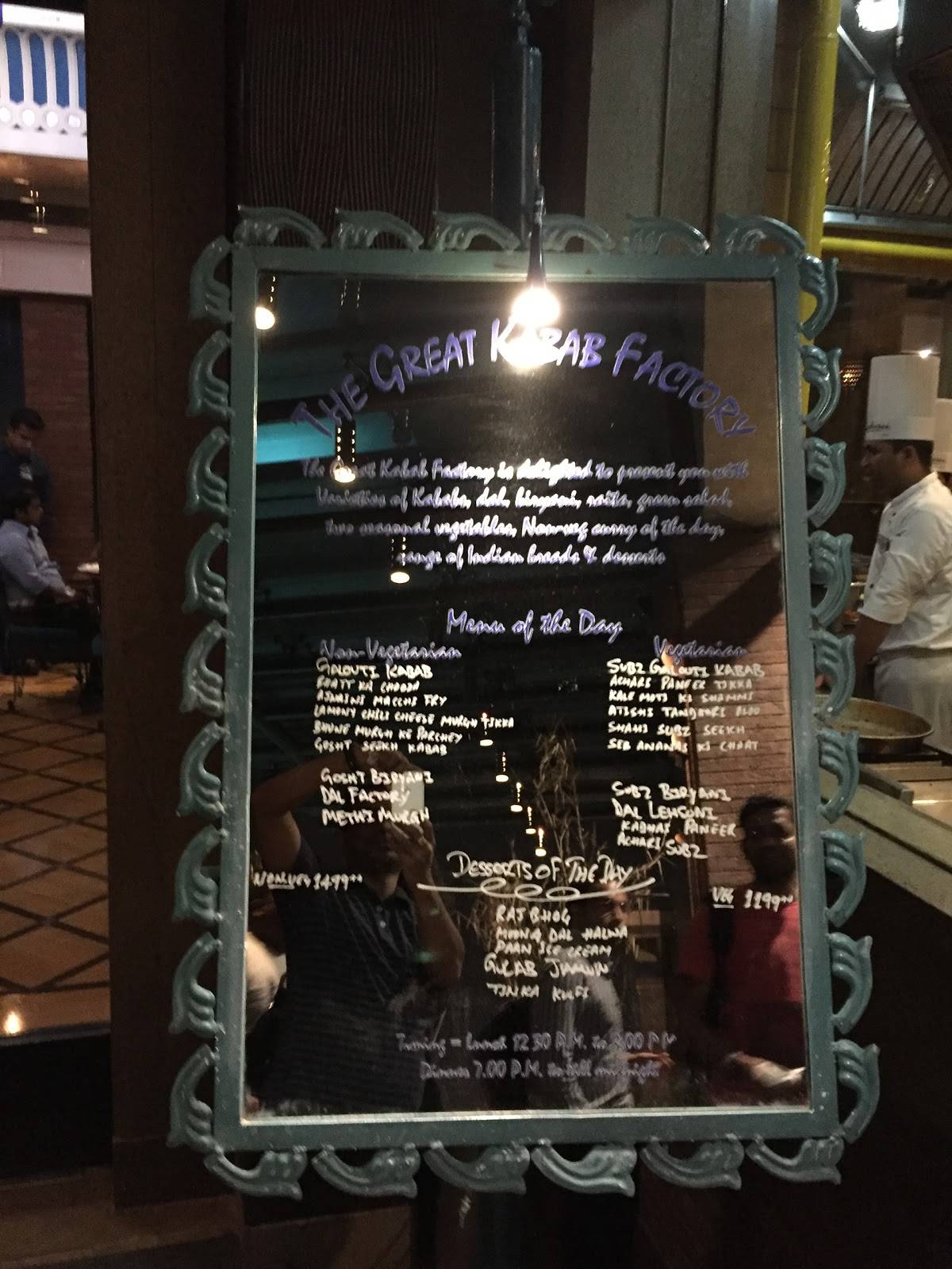 Menu at The Great Kabab Factory (Radisson Noida), Noida, Radisson Noida