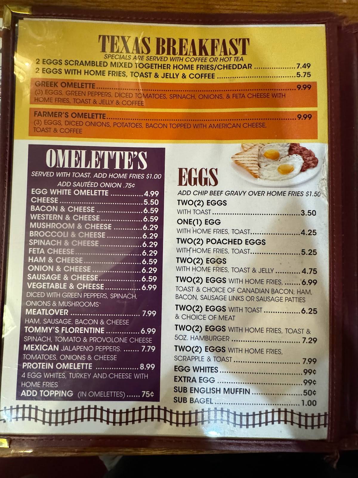 Menu at The Historic Texas Lunch restaurant, Chambersburg